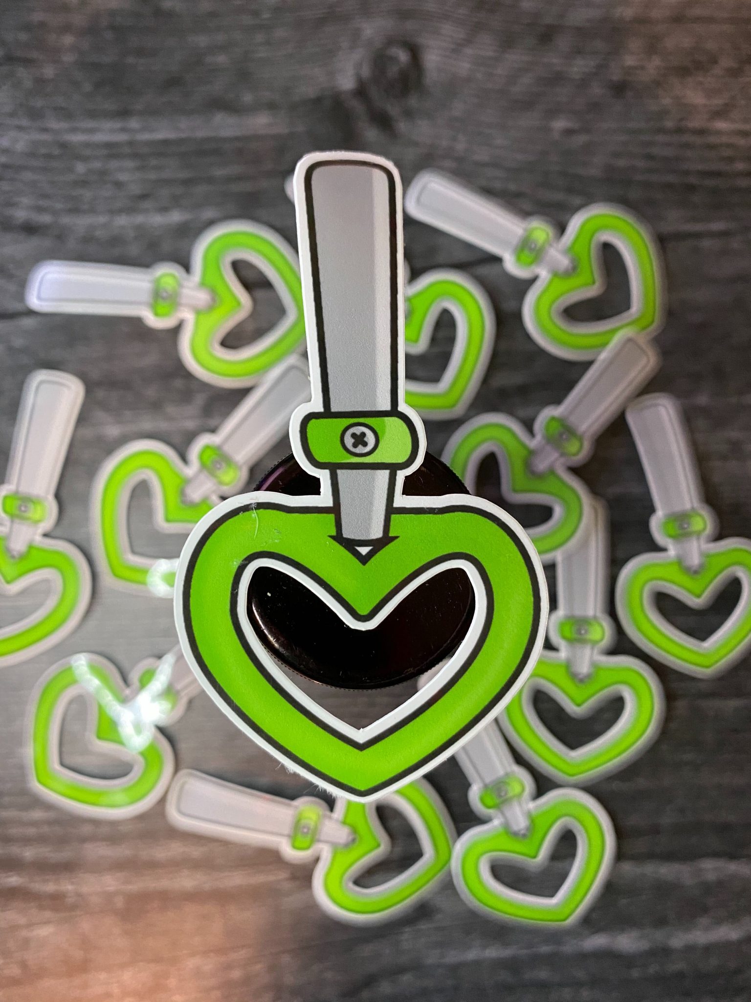 Tsurikawa JDM Ring Charm Japanese Heart Shaped Subway Handle Green ...