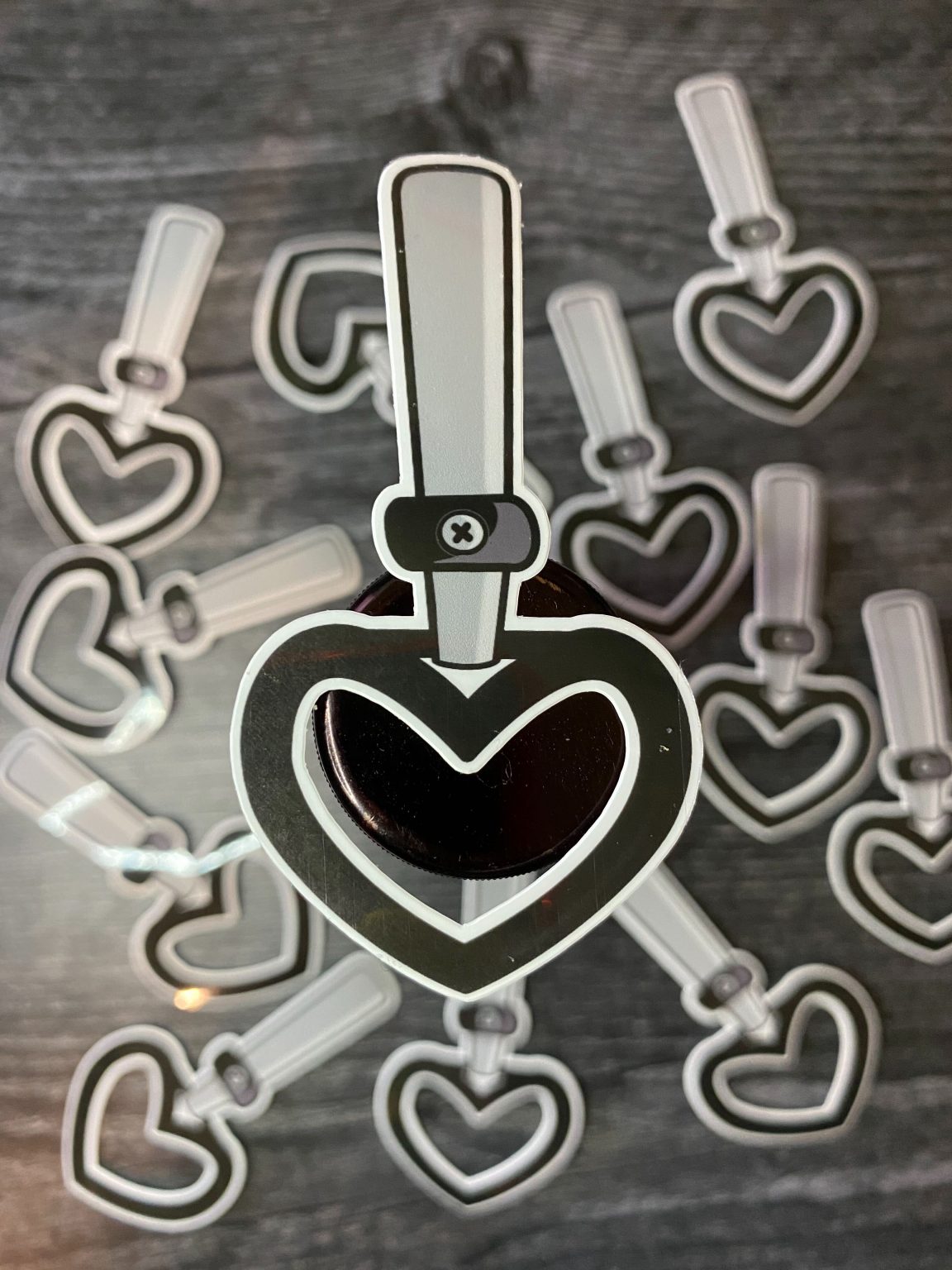 Tsurikawa JDM Ring Charm Japanese Heart Shaped Subway Handle Black ...