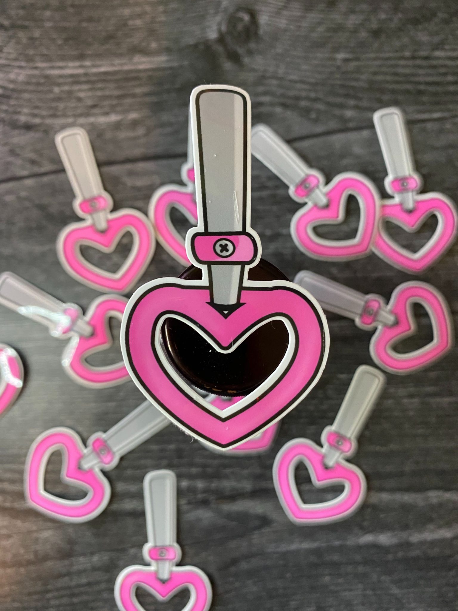 Tsurikawa JDM Ring Charm Japanese Heart Shaped Subway Handle Pink ...