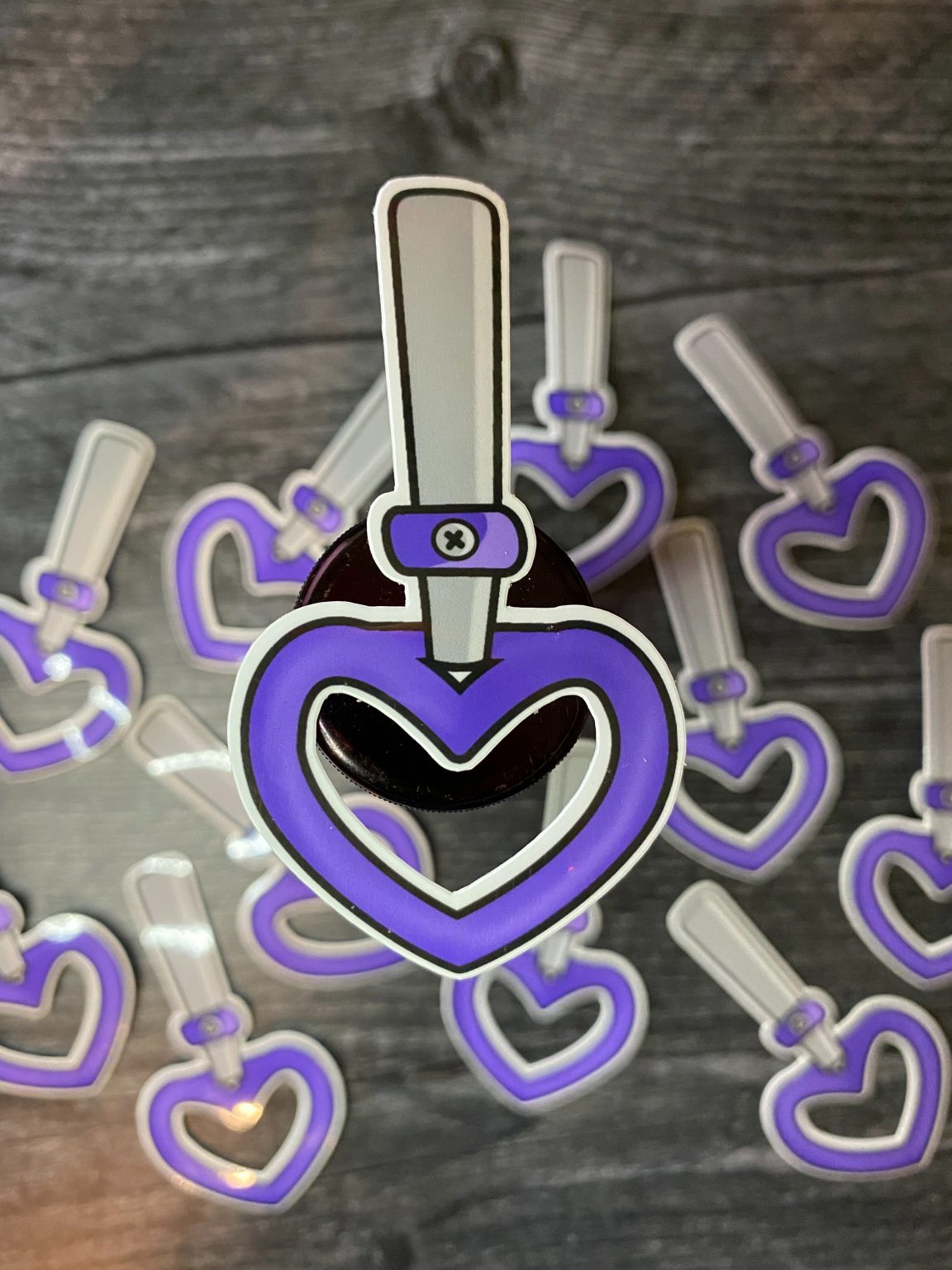Tsurikawa JDM Ring Charm Japanese Heart Shaped Subway Handle Purple ...