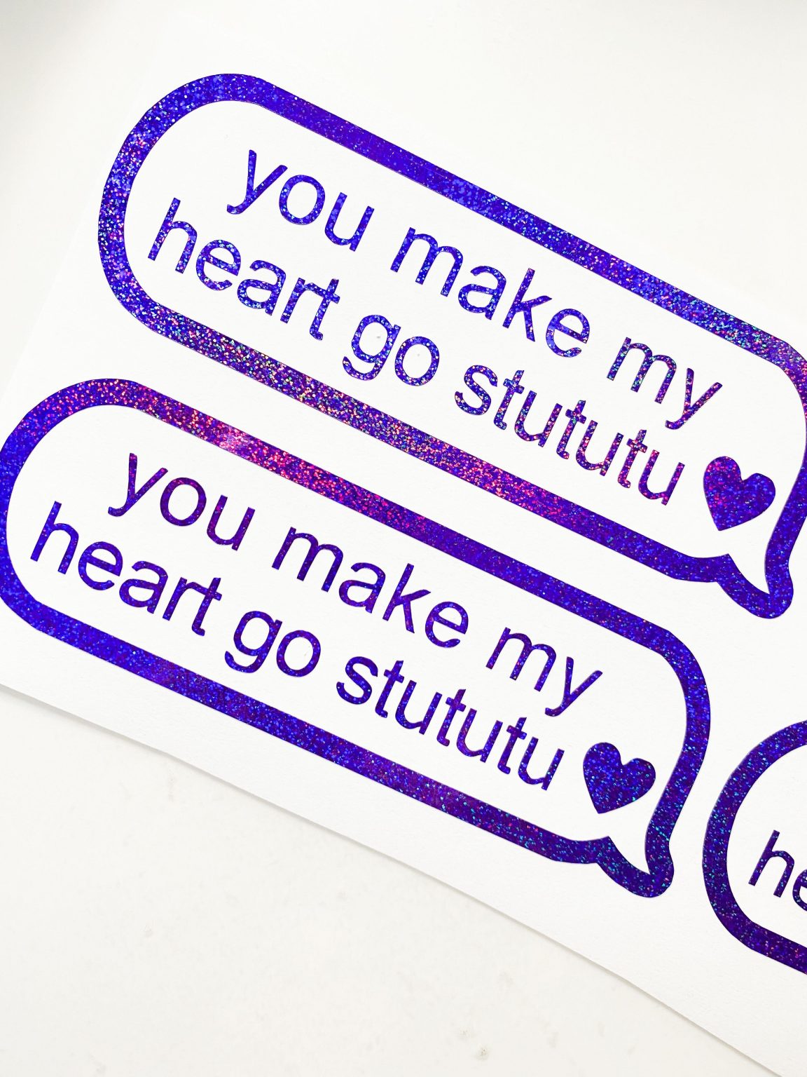 You make my heart go stututu - iMessage iPhone Text Message Holographic ...