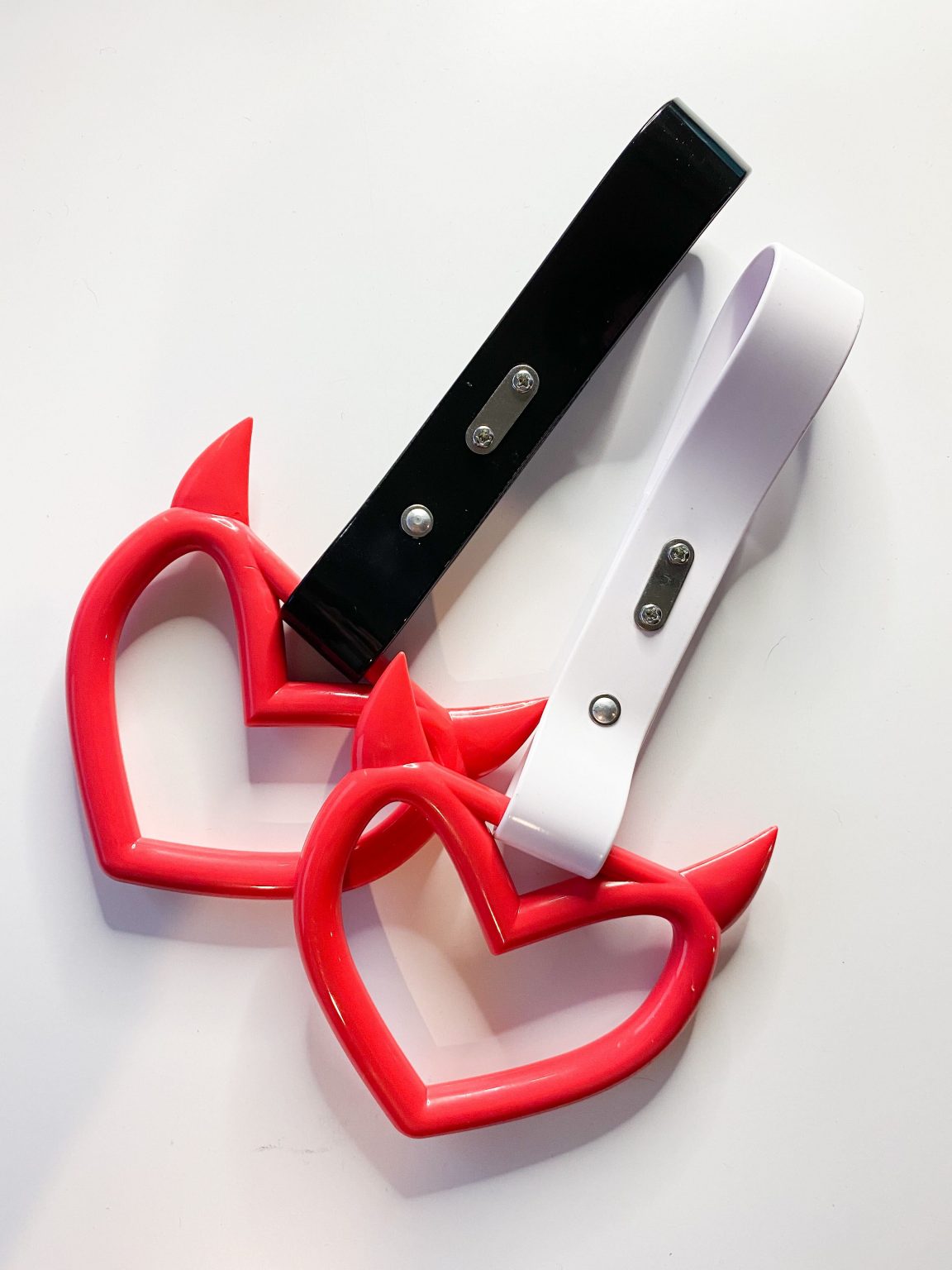 Tsurikawa JDM Ring Charm Japanese Red Neko Heart (with Horns/Cat Ears ...