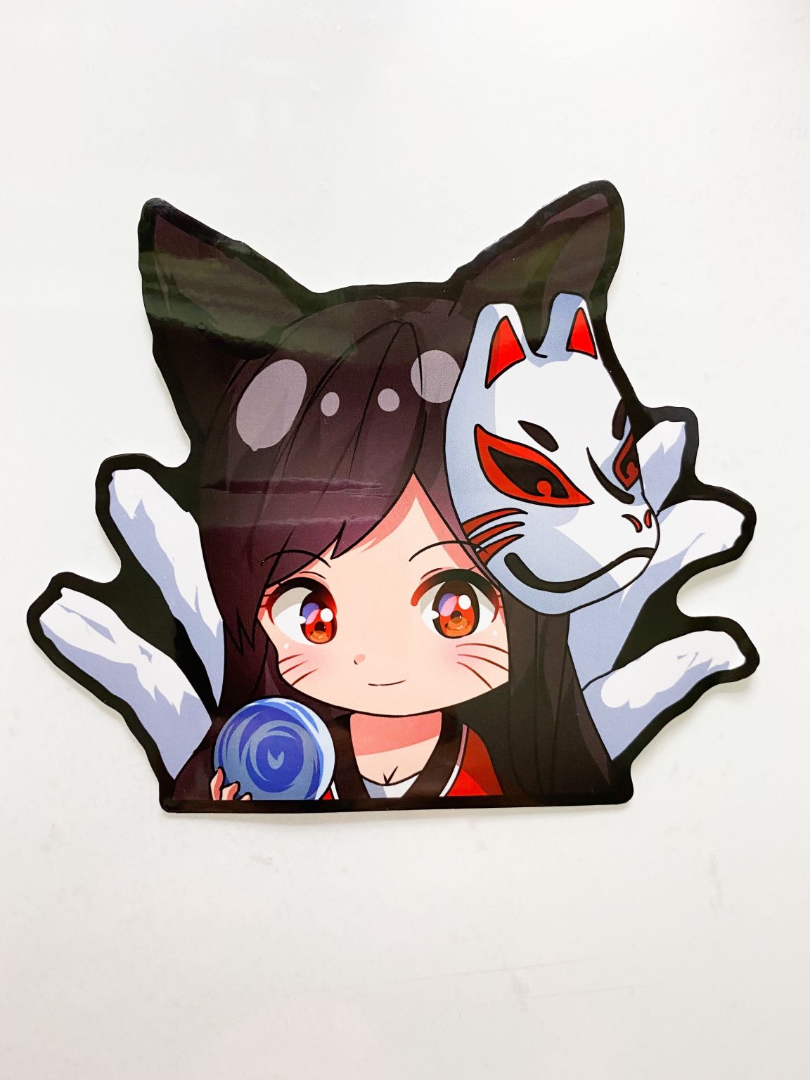 Ahri, the Nine-Tailed Fox Kitsune Peeker Decal Vinyl Stickers | JDM Stuff