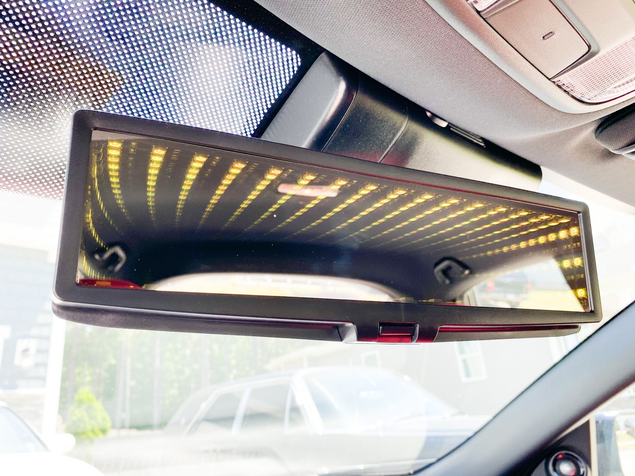 RGB Light Up Color Chasing Infinity Broadway Mirror For JDM Car | JDM Stuff